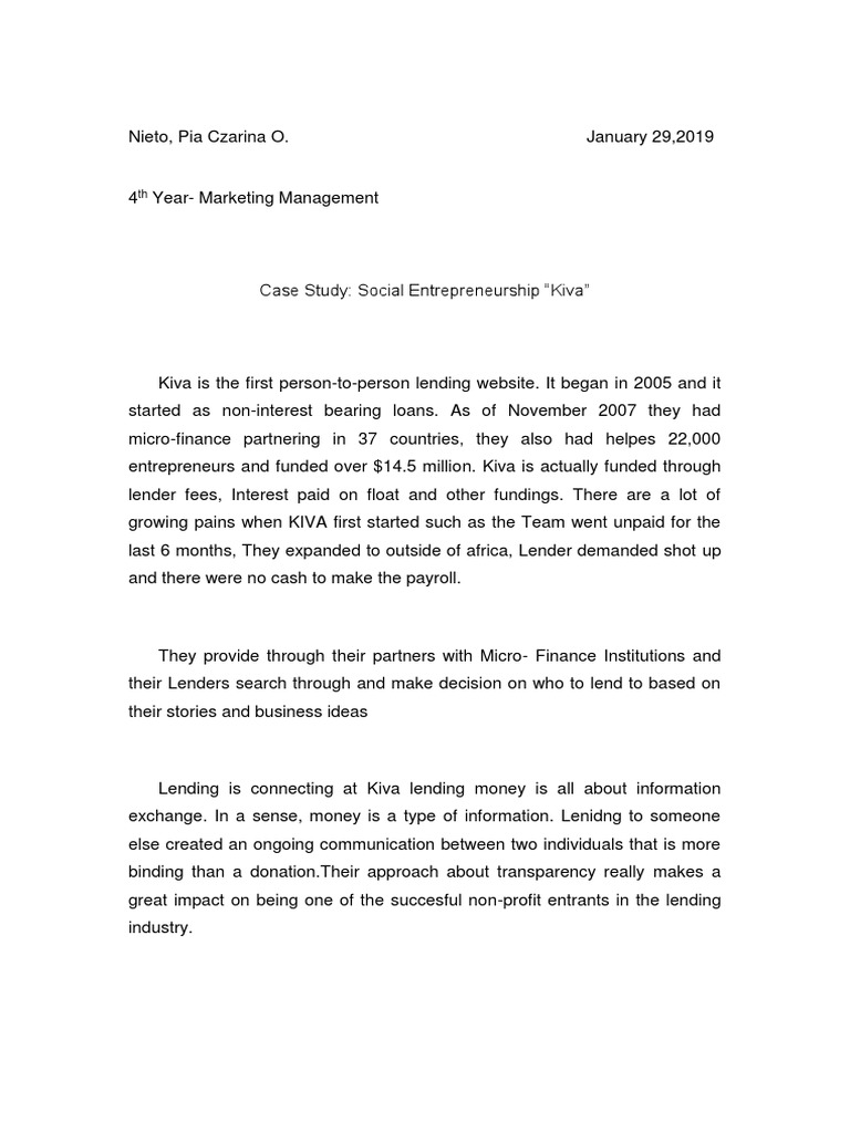 Kiva Case Study | PDF