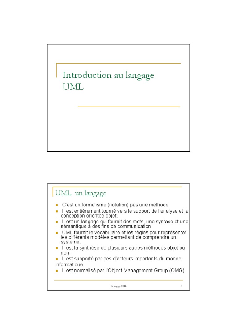 Introduction au Langage UML et ses Applications | PDF | Langage de Modélisation Unifié | Gestion ...