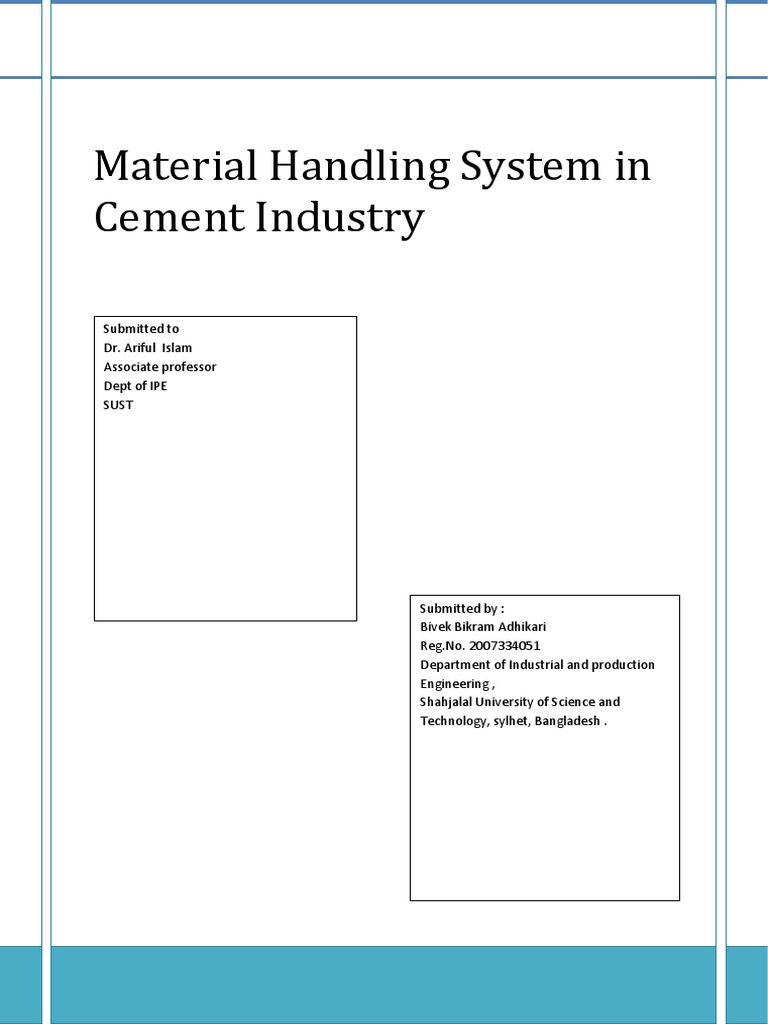 Cement Plant Material Handling Systems | PDF | Belt (Mechanical) | Cement