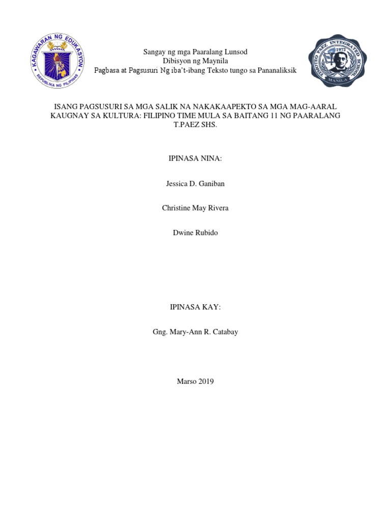 Thesis Filipino Time Pdf