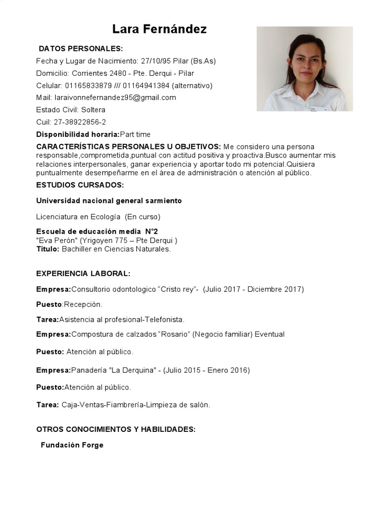 CV Lara Fernández: Admin y Atención | PDF