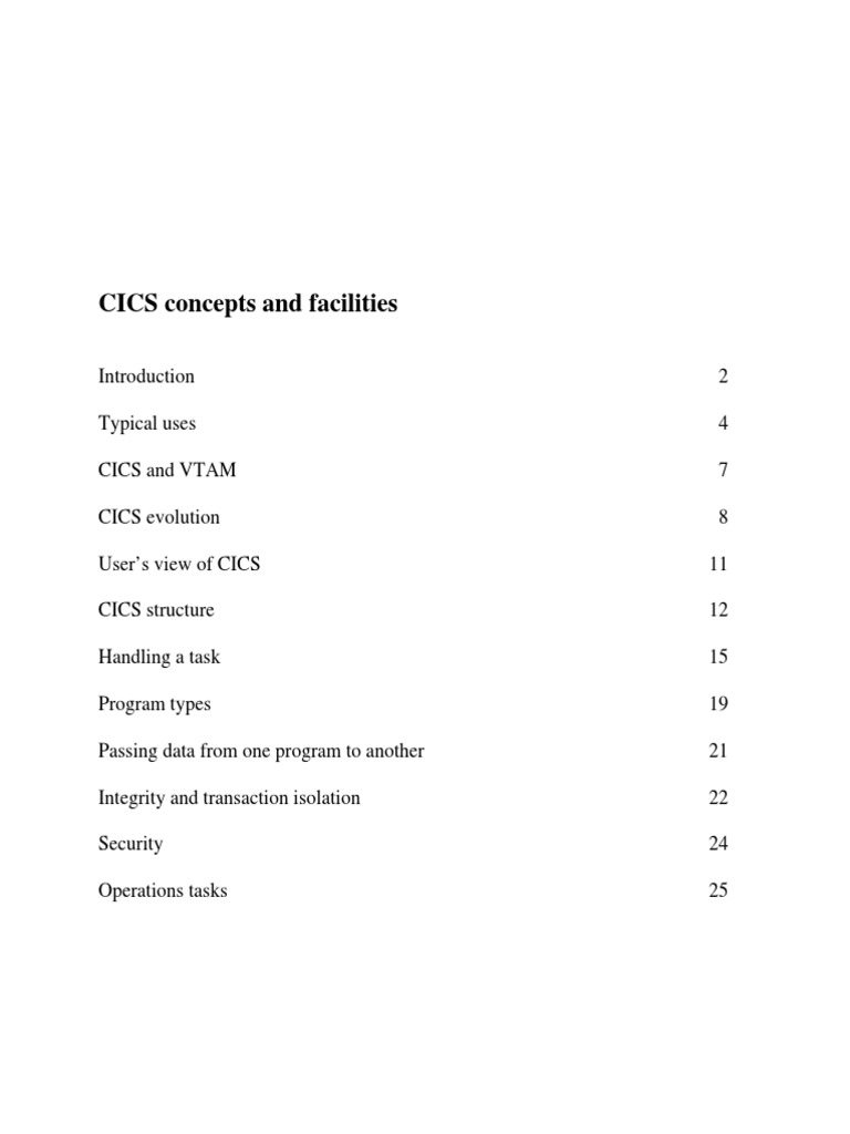 CICS Concepts and Faclities PDF | PDF | Operating System Technology | Areas Of Computer Science