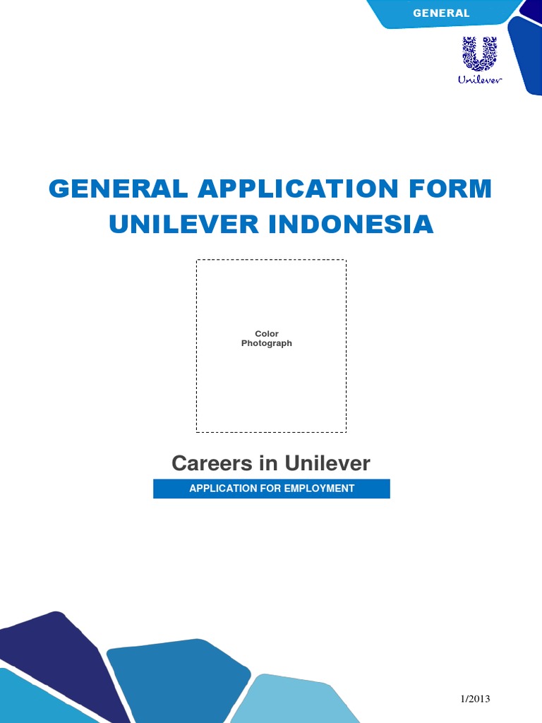 General Application Form Unilever Indonesia | PDF | Procurement | Marketing