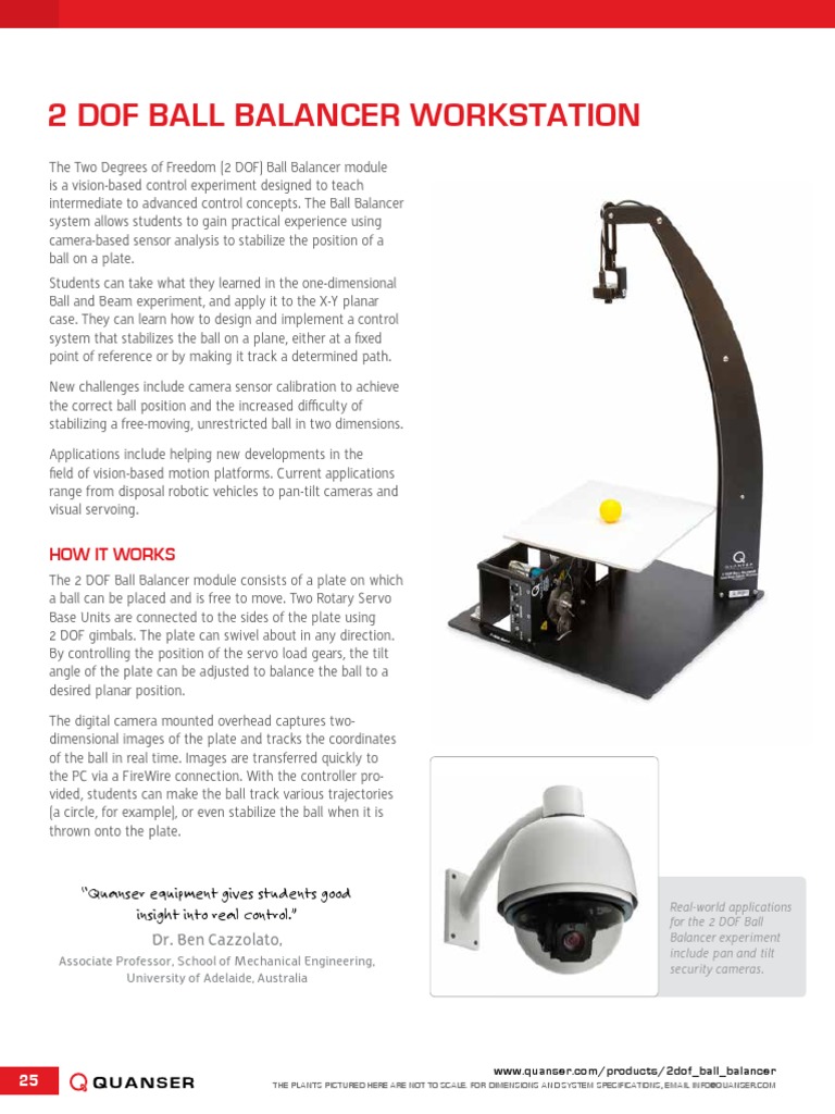 2 Dof Ball Balancer Workstation Bochure | PDF | Camera | Digital Technology