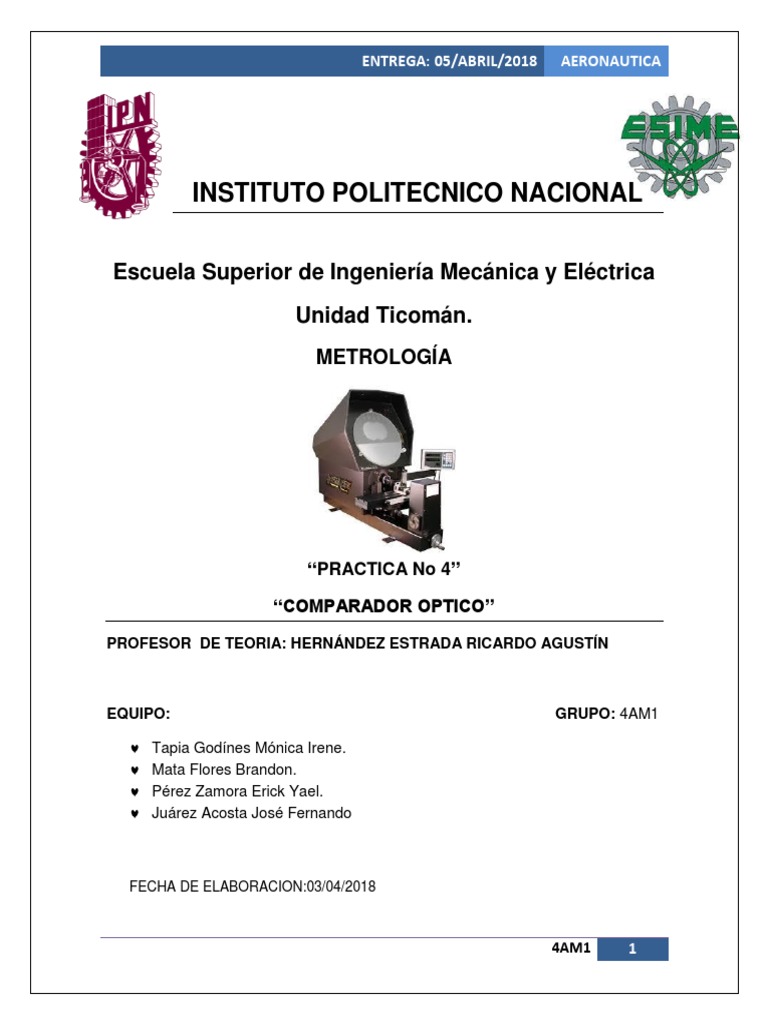 Uso del Comparador Óptico en Metrología | PDF | Óptica | Metrología