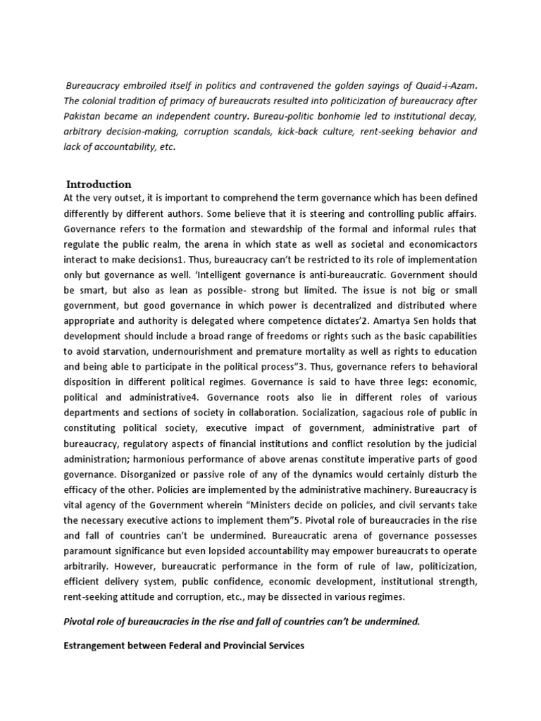 Pivotal Role of Bureaucracies in The Rise and Fall of Countries Can't ...