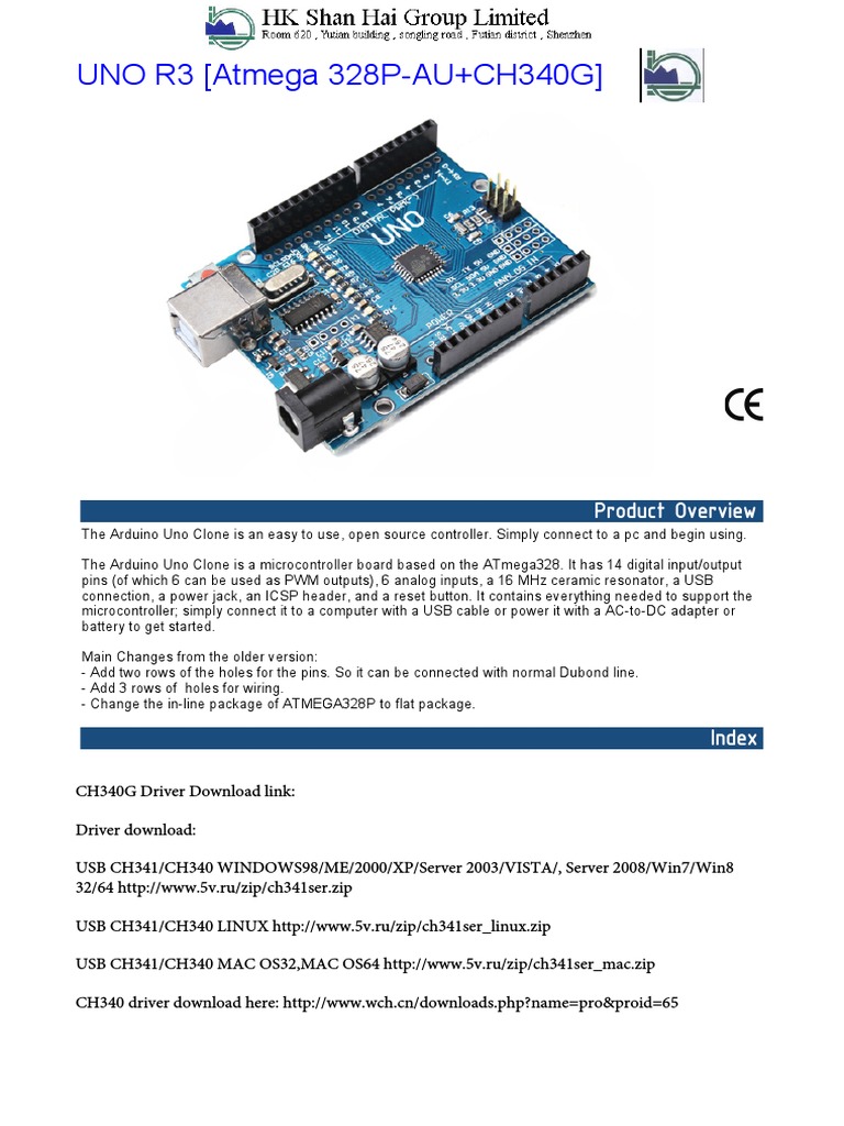 UNO R3 (Atmega 328P-AU+CH340G) | PDF | Arduino | Computer Architecture