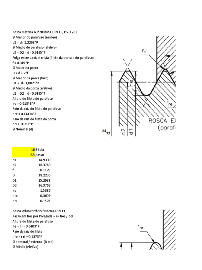 Calculadora de Rosca | PDF | Parafuso | Ferramentas