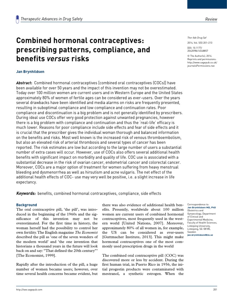 Combined Hormonal Contraceptives | PDF | Combined Oral Contraceptive ...