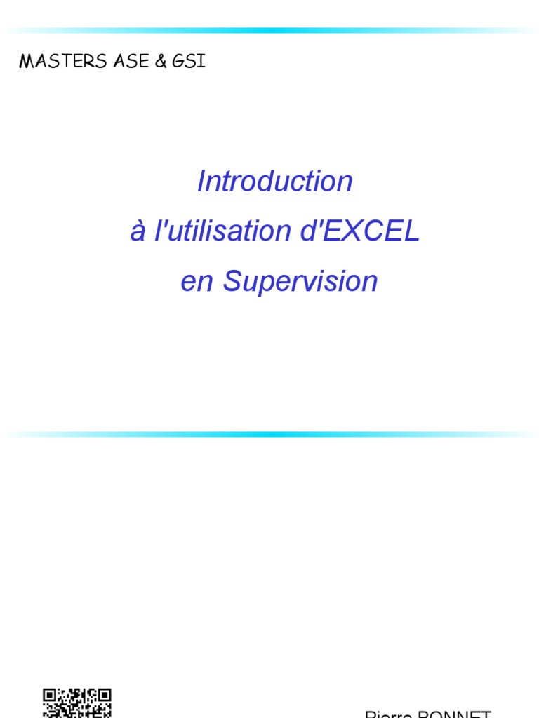 Cours Intro Excel PDF | PDF | Microsoft Excel | Application