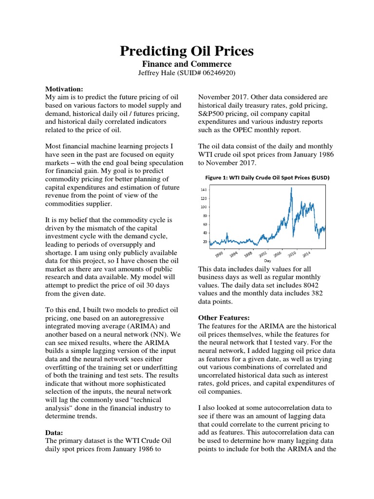 Predicting Oil Price Pdf Autoregressive Integrated Moving Average Mean Squared Error