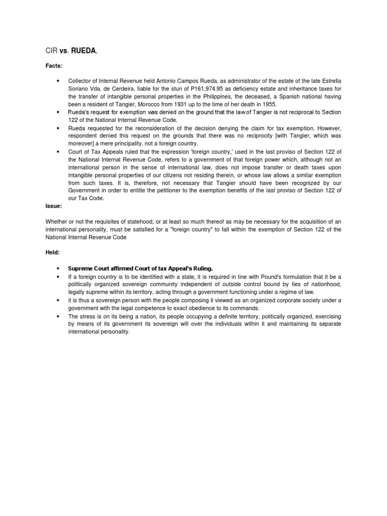 CIR-vs-Campos-rueda DIGEST | PDF | Taxes | Supreme Courts