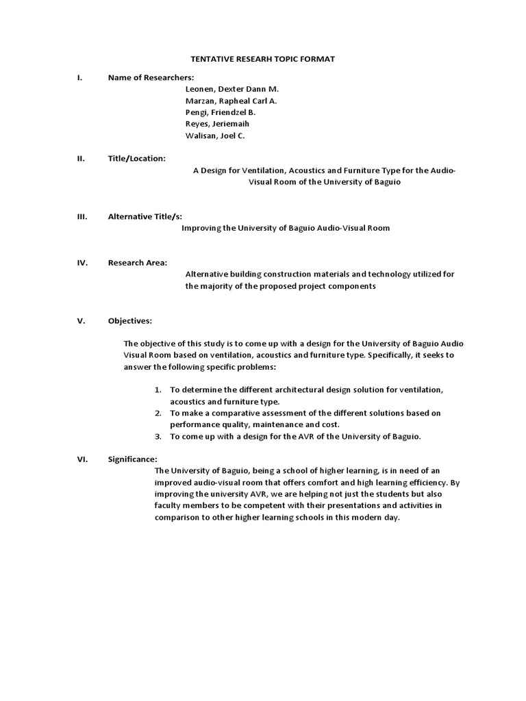 Tentative Researh Topic | PDF | Art | Technology & Engineering