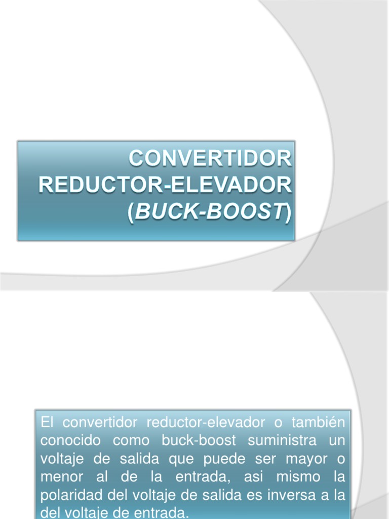 Convertidor Reductor Elevador (Buck Boost) | PDF | Inductor | voltaje