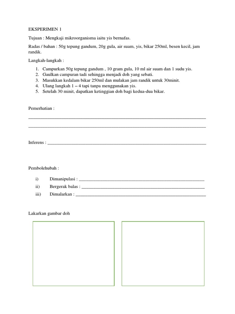 EKSPERIMEN 1 Doh | PDF | Pengembangan Diri