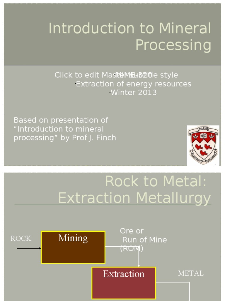 2 Introduction To Mineral Processing | PDF
