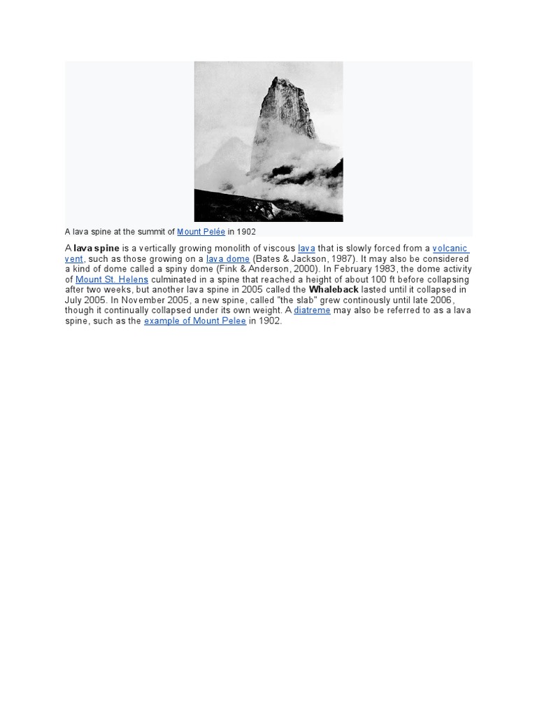 Lava Volcanic Vent Lava Dome Mount St. Helens: A Lava Spine at The ...