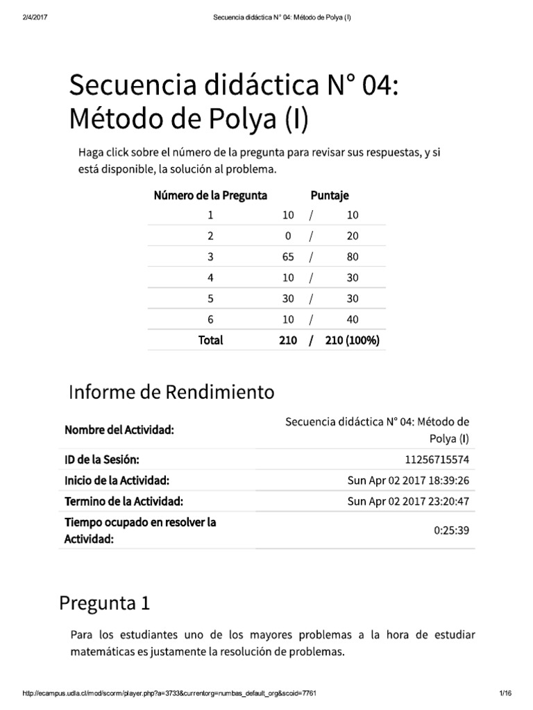 Secuencia Didáctica N 04 Método de Polya PDF | PDF