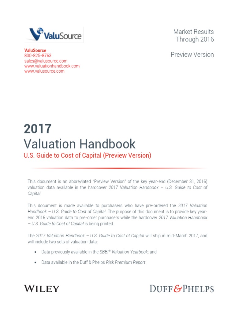 Valuation Handbook | PDF | Cost Of Capital | Yield (Finance)