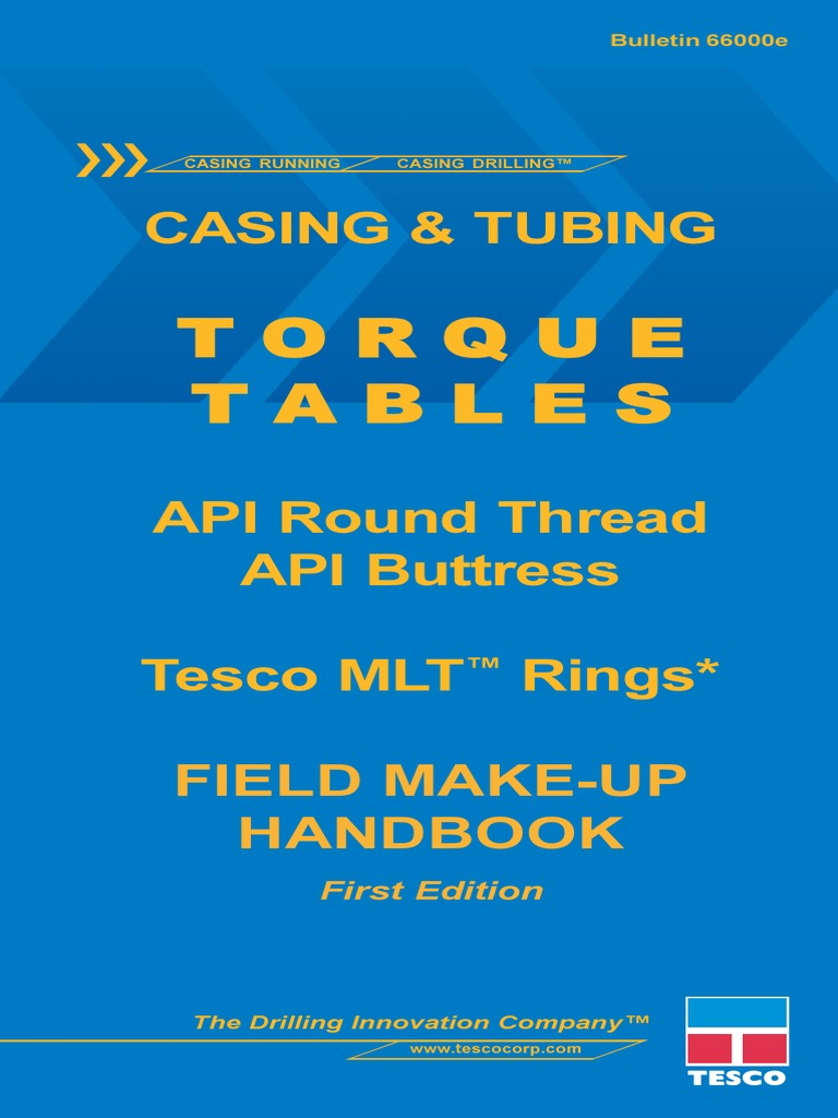 TESCO MLT Torque Ring Field Make-Up Handbook PDF | PDF | Pipe (Fluid ...