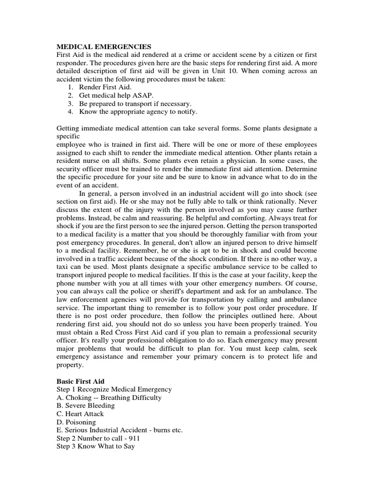 Medical Emergencies | PDF | First Aid | Emergency Management