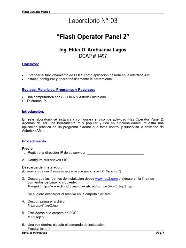 LAB03 Flash Operator Panel 2 | PDF | Servidor (Computación) | Archivo ...