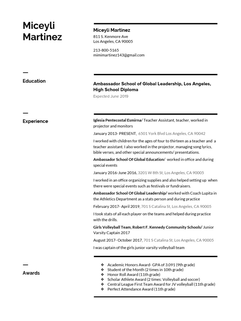 Miceylis Resume | PDF | Behavior Modification | Cognition