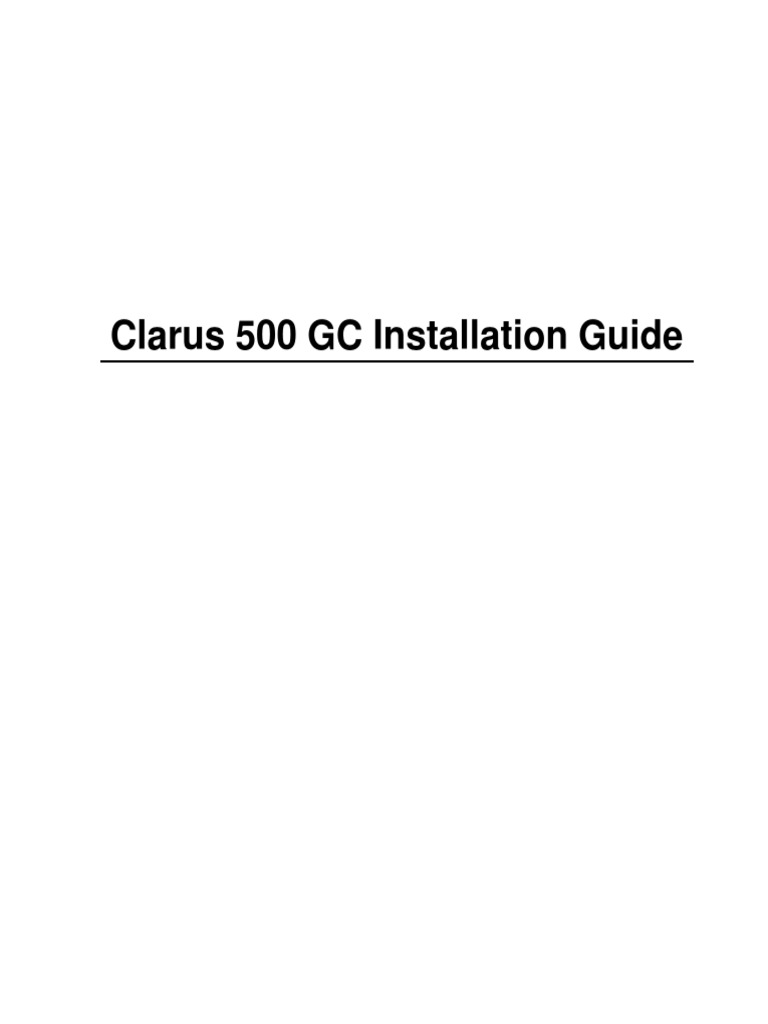 Clarus 500 GC Installation Guide - 09936590C PDF | PDF | Gas ...