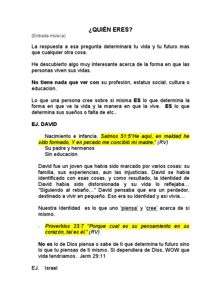 Quien Eres | PDF | David | Tatuaje