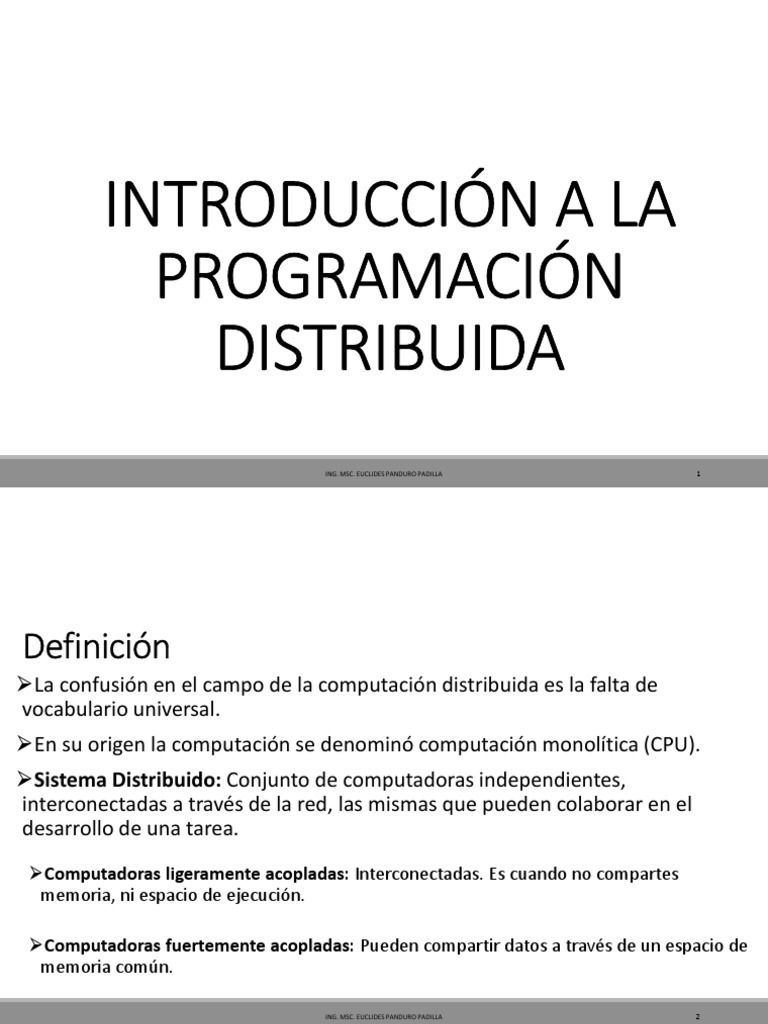 Introduccion Al Sistema de Programacion Distribuida | PDF | Hilo (Computación) | Proceso ...