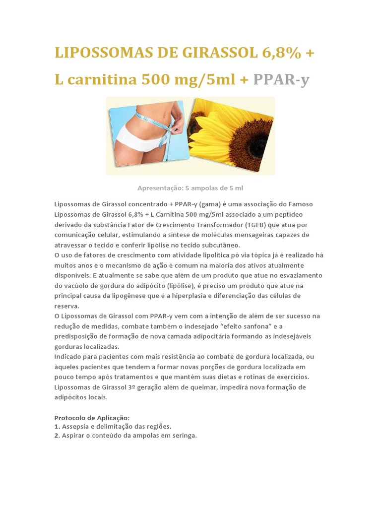 Lipossomas de Girassol + LC + PPAR-y | PDF