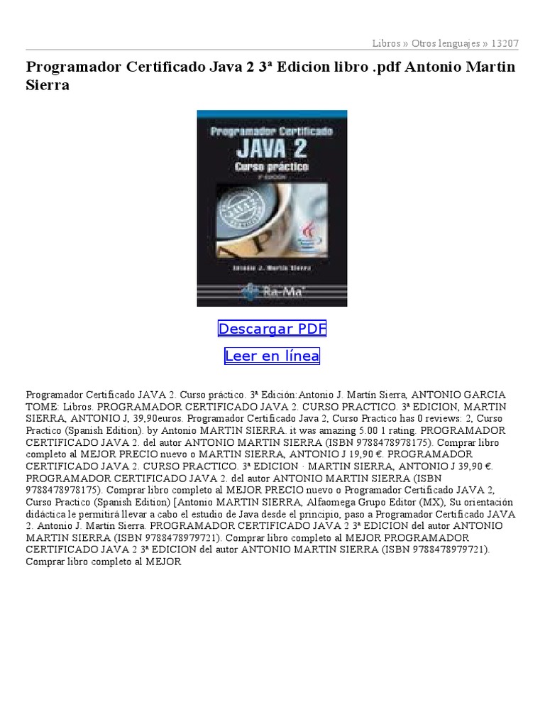 Programador Certificado Java 2 3 Edicion PDF | PDF