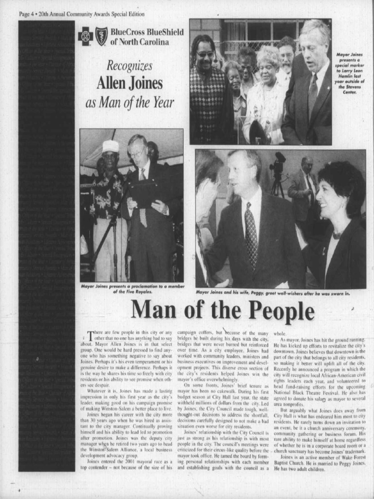 Allen Joines-2003 WS Chronicle Man of The Year | PDF | The United ...