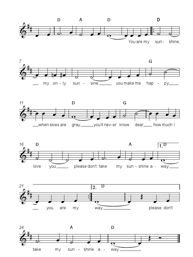 You Are My Sunshine - Lead Sheet | PDF | Nature