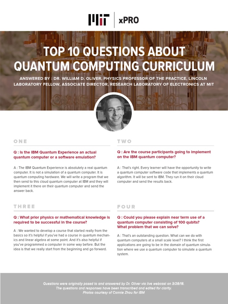 Ten - Questions-1 Quamtum Computing PDF | PDF | Quantum Computing ...