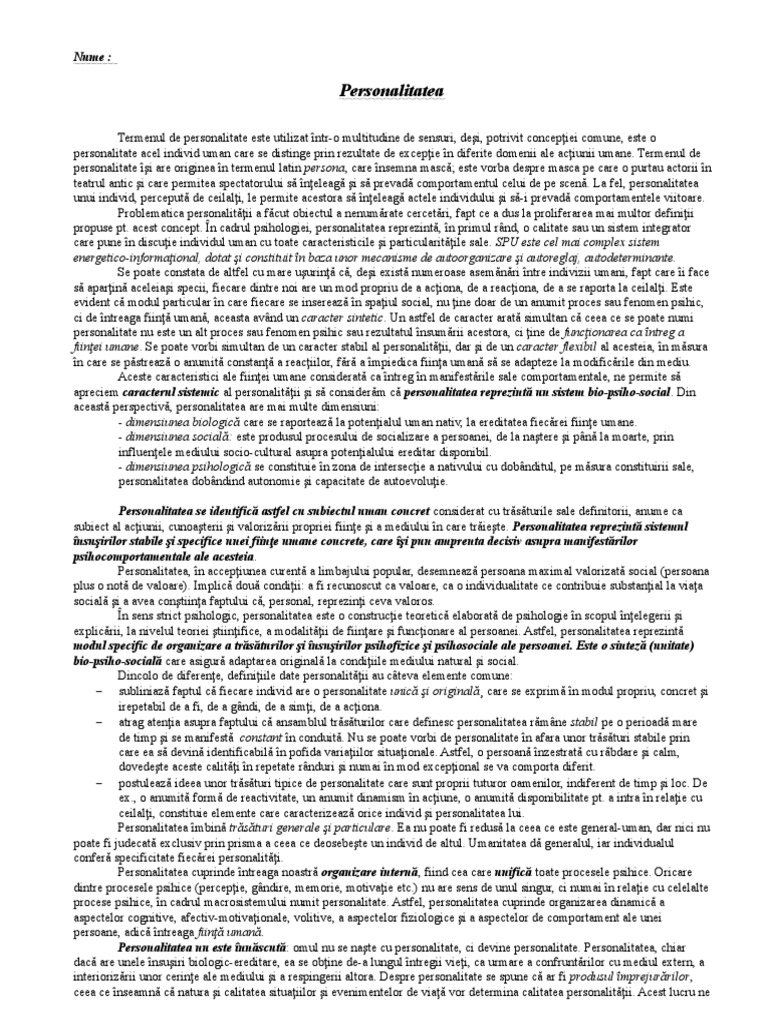 Personalitate | PDF