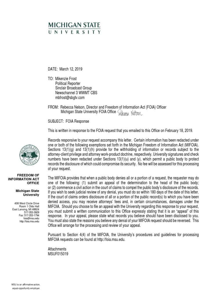 FOIA Response To Mikenzie Frost | PDF | Freedom Of Information Act ...