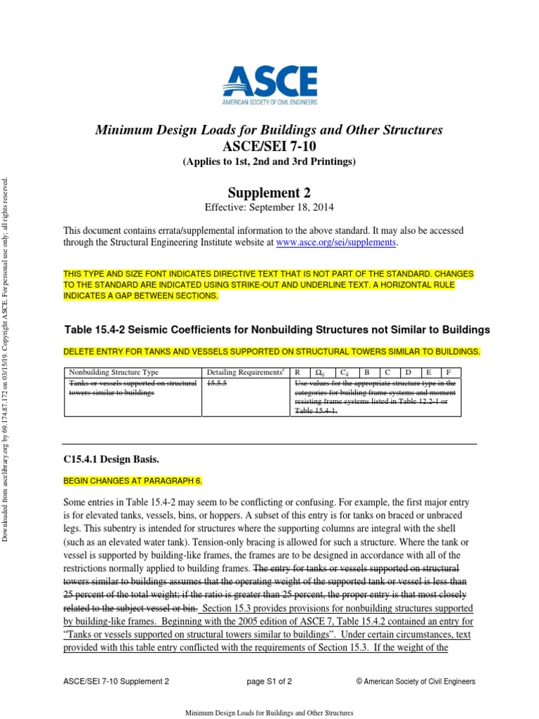 ASCE 7-10 Errata 2 | PDF
