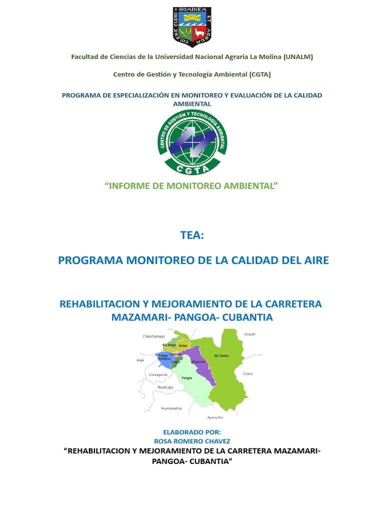 Informe de Monitoreo Ambiental Calidad Del Aire | La contaminación del aire | Contaminación