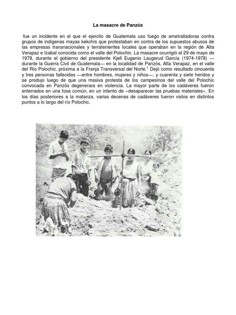 Masacre de Panzós: 29 de mayo de 1978 | PDF | Agitación | Violencia
