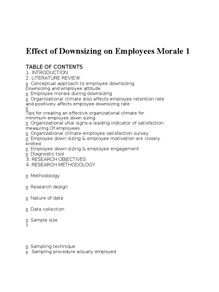 Effect of Downsizing On Employees Morale 1 | PDF | Layoff | Employee Retention