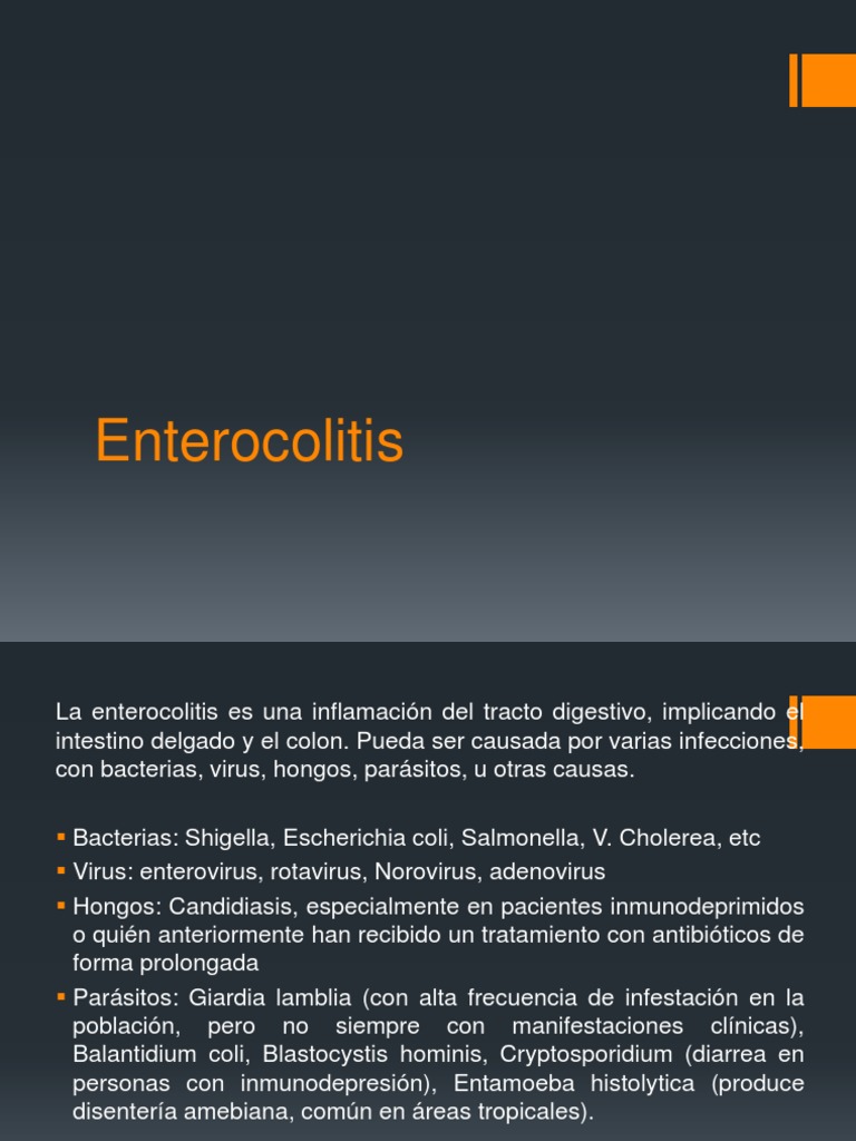 Causas y Tratamiento de Enterocolitis | PDF | Diarrea | Escherichia coli