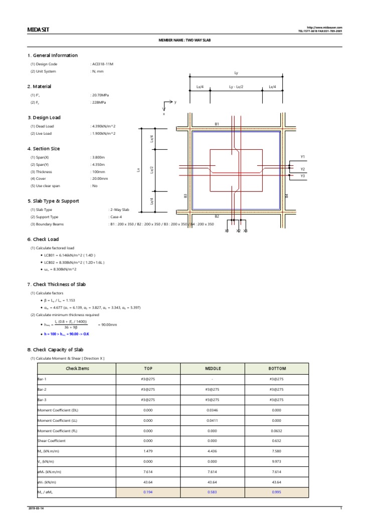 Two Way Slab Calcs | PDF | Civil Engineering | Structural Engineering