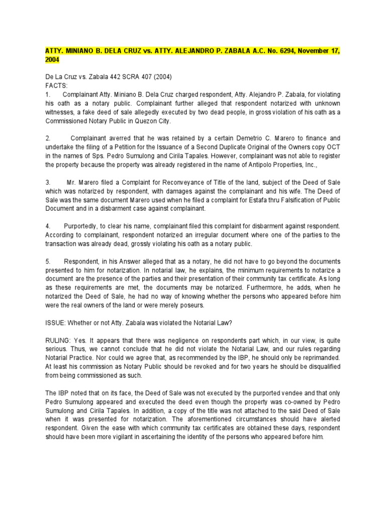 Atty Violates Notarial Law in Fake Deed Case | PDF | Notary Public ...
