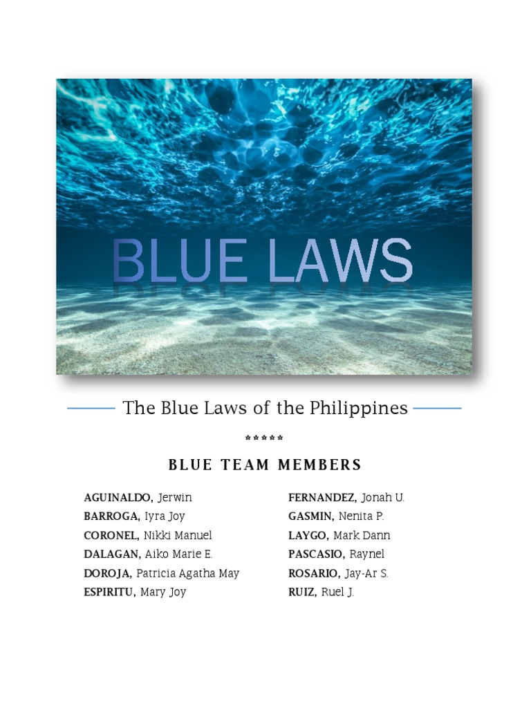 BLUE LAWS - Written Report PDF | PDF | Water Pollution | Water Quality