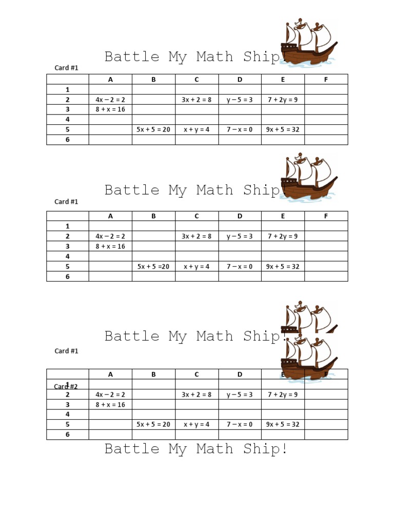 Battlemymathship | PDF | Teaching Methods & Materials