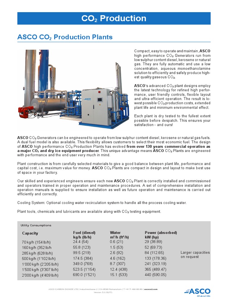 ASCO CO2 Production Plants Good | PDF | Carbon Dioxide | Natural Gas