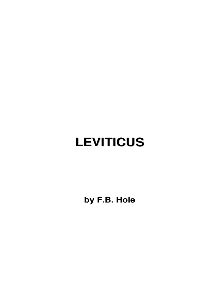 F. B. Hole - Leviticus | PDF | Book Of Leviticus | Sacrifice