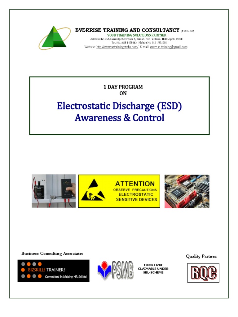 Electro Static Discharge Awareness | PDF | Electrostatic Discharge | Electrostatics
