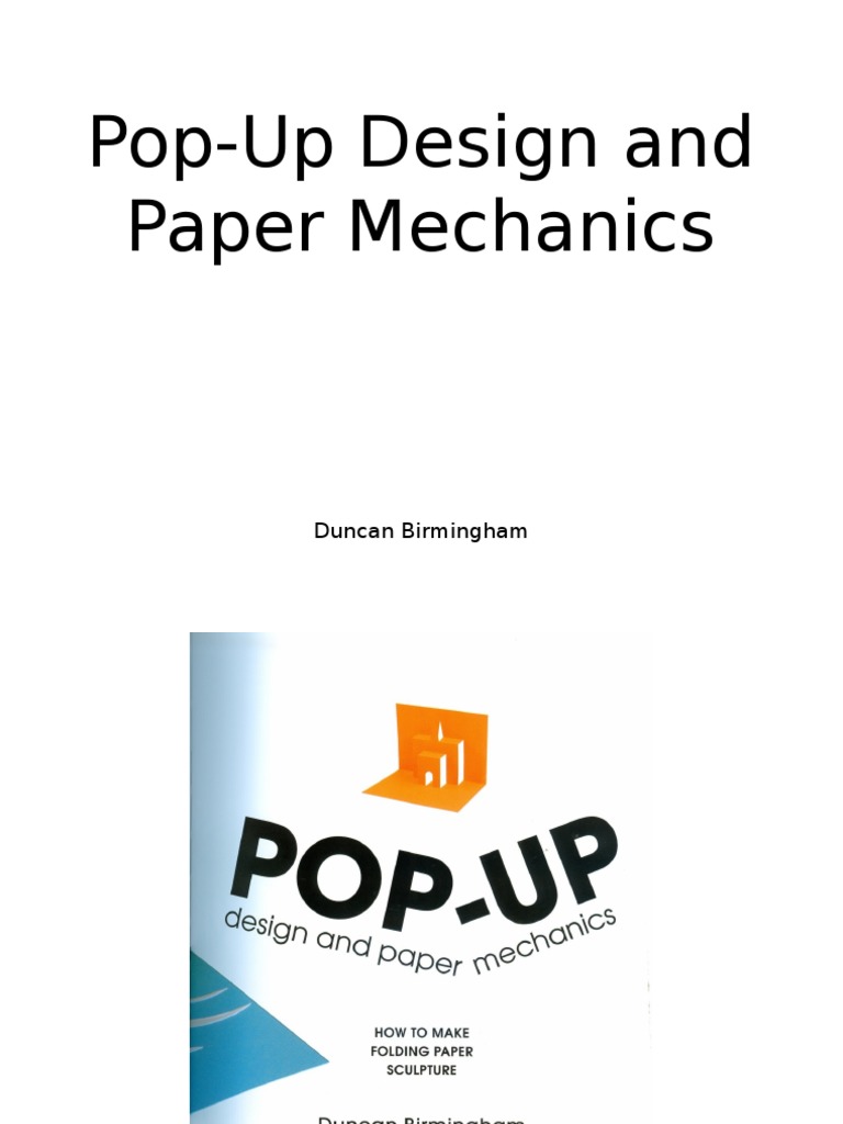 Pop Up Design and Paper Mechanics PDF | PDF